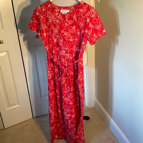 White Stag | Dresses | Nwt 99s White Stag Red White Floral Maxi Dress ...